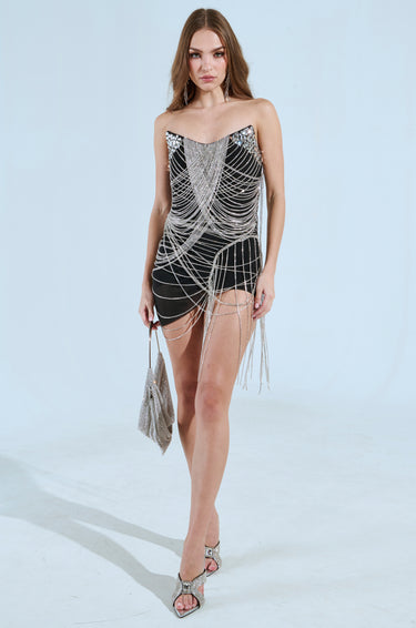 A RHINESTONE COWGIRL MINI DRESS – AKIRA