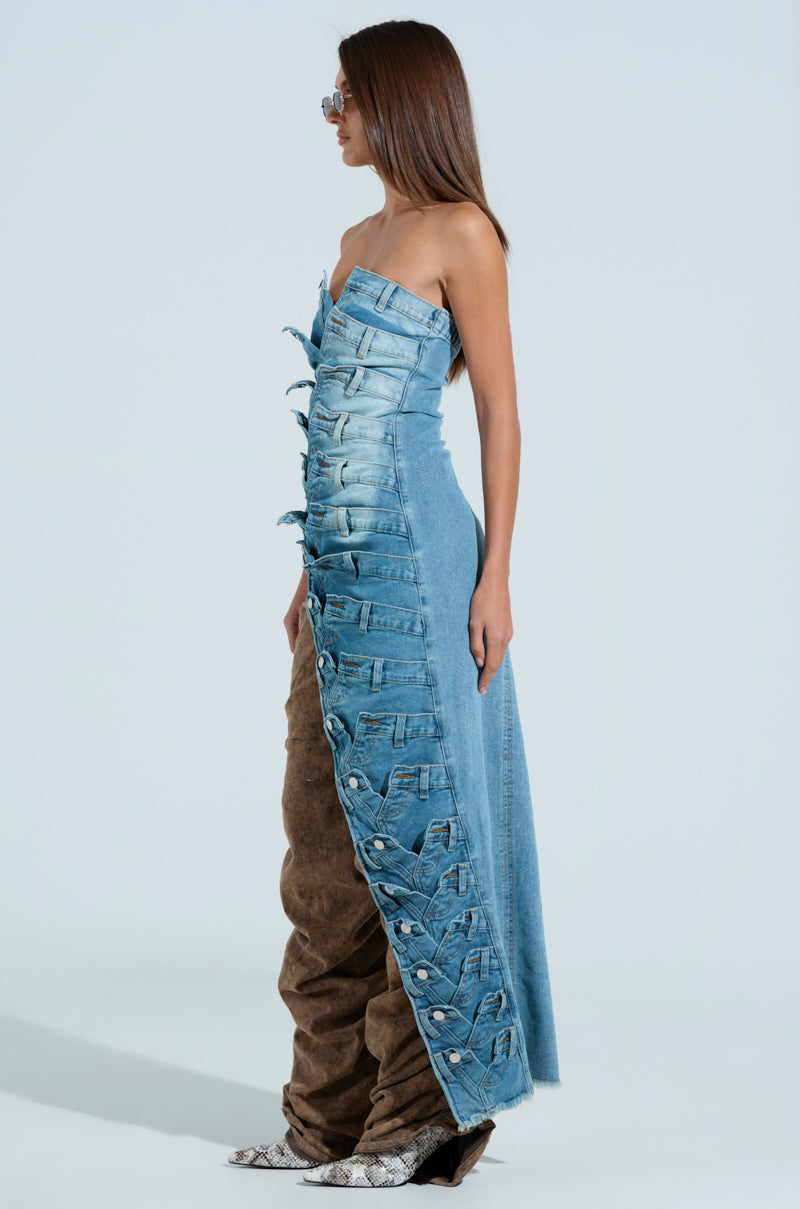 ESSIE DENIM LONG CORSET – AKIRA