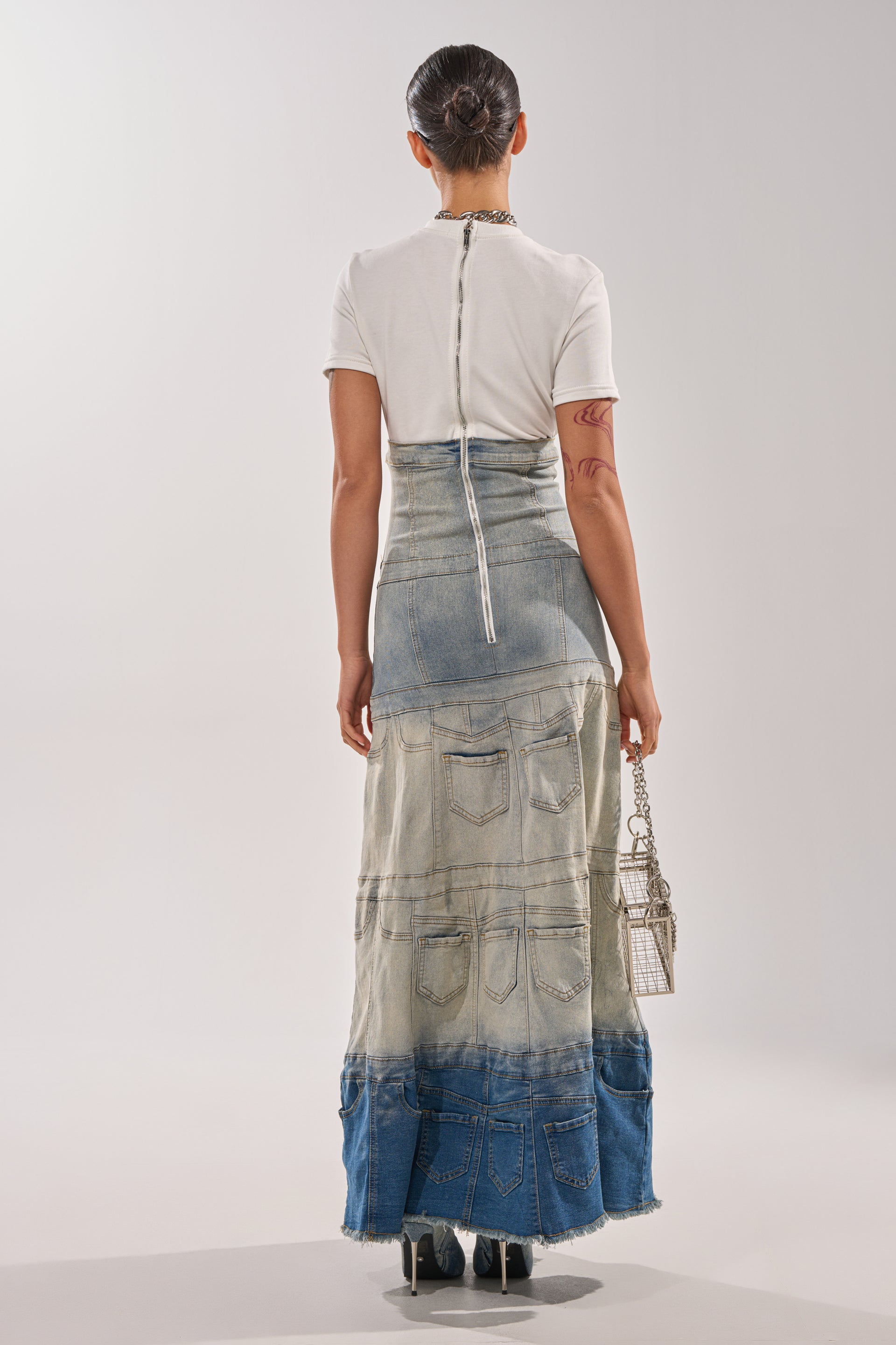 DENIM ON DENIM LAYERED MAXI DRESS – AKIRA