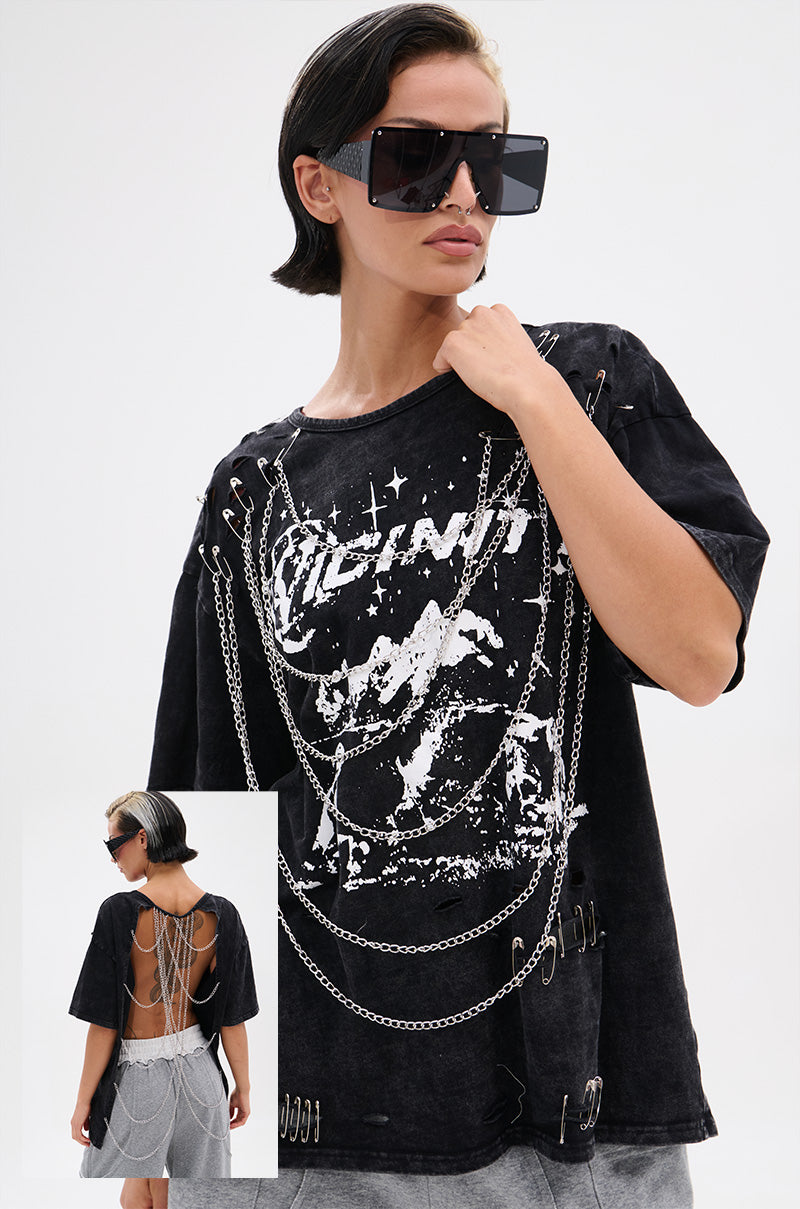 GOTH BAE OVERSIZED DISTRESSED TEE – AKIRA