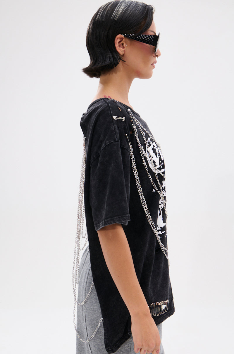 GOTH BAE OVERSIZED DISTRESSED TEE – AKIRA