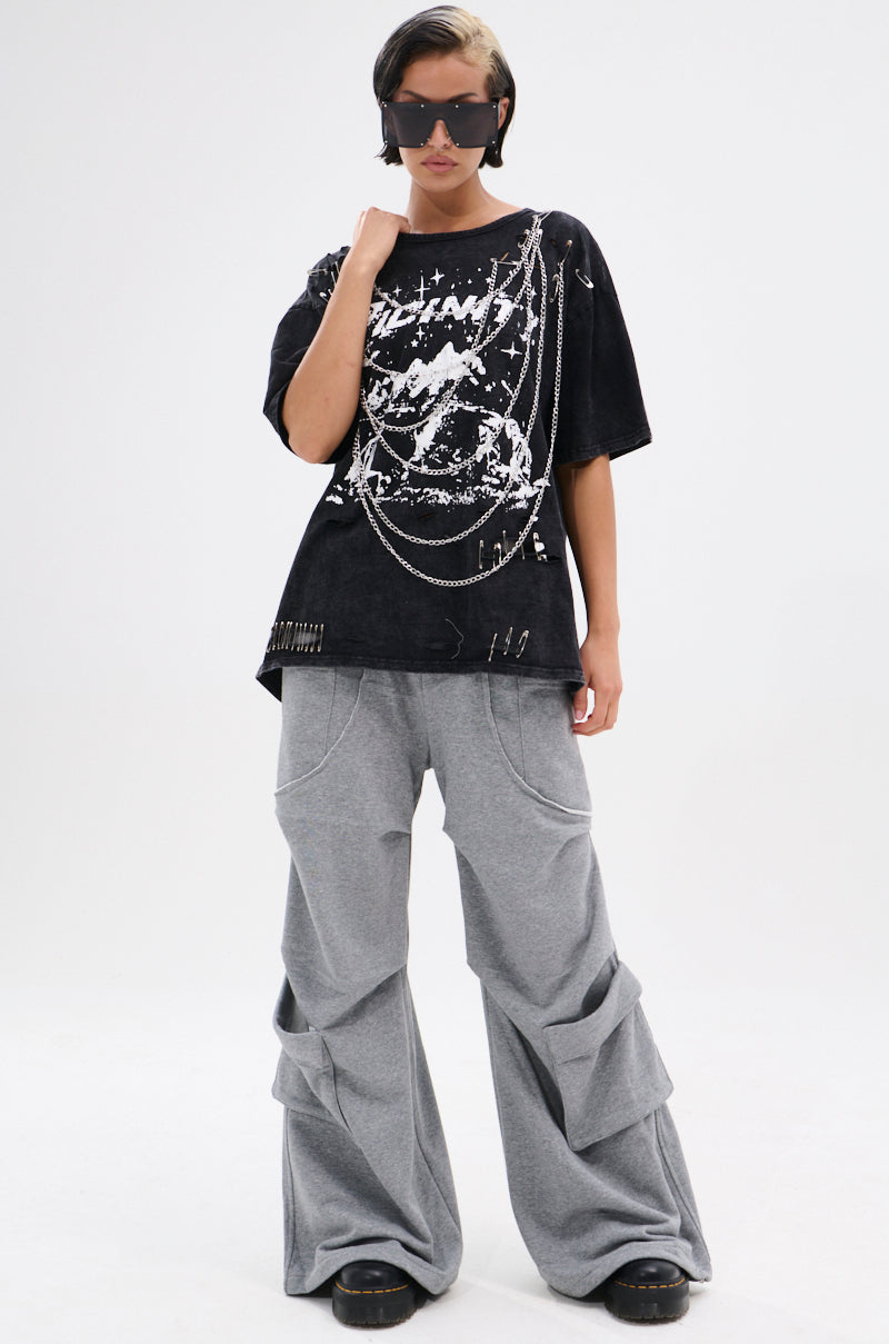 GOTH BAE OVERSIZED DISTRESSED TEE – AKIRA