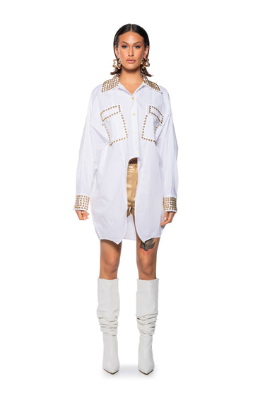 24 CARAT BUTTON DOWN POPLIN SHIRT – AKIRA