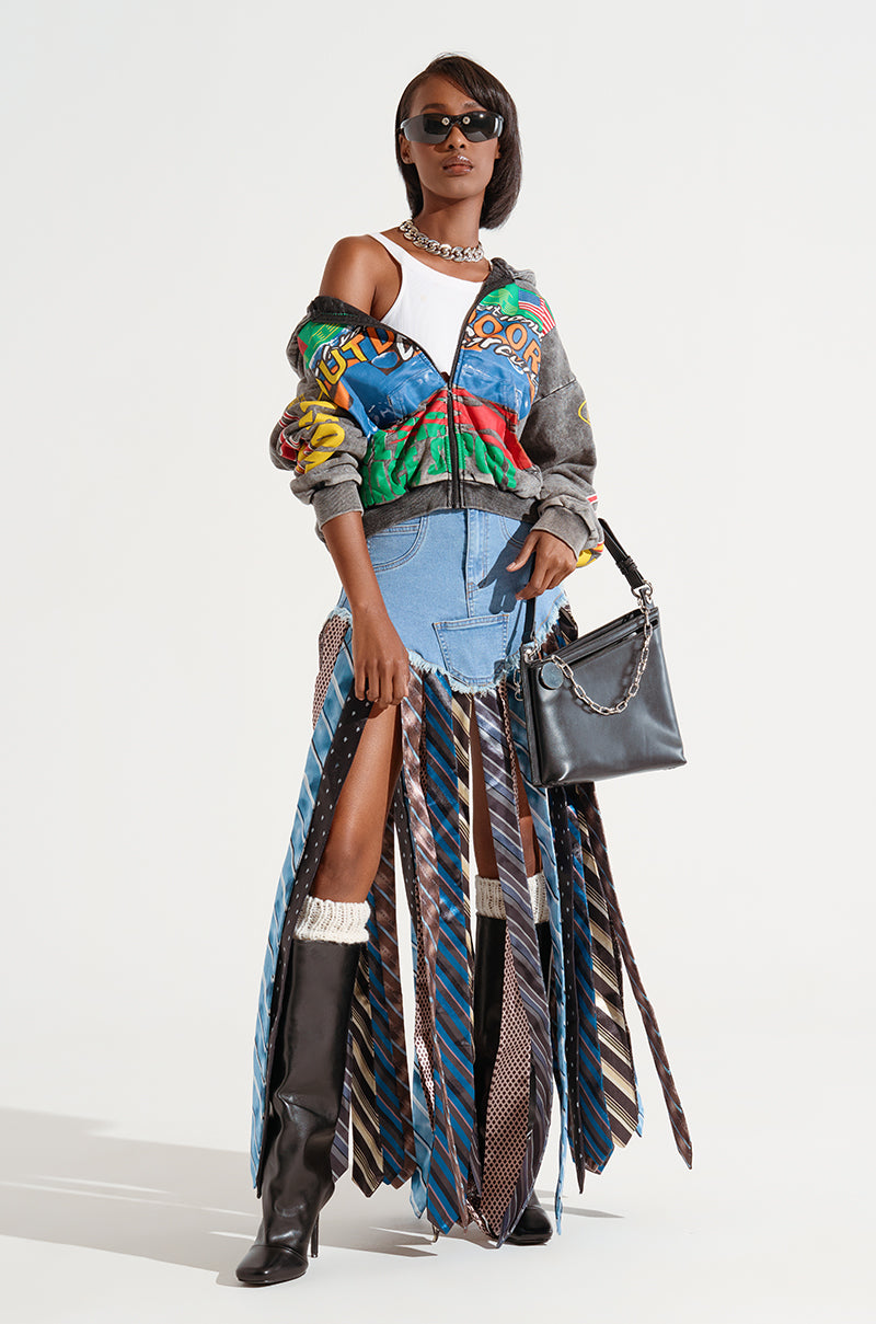 SO YOU THOUGHT DENIM SKIRT WITH TIE – AKIRA