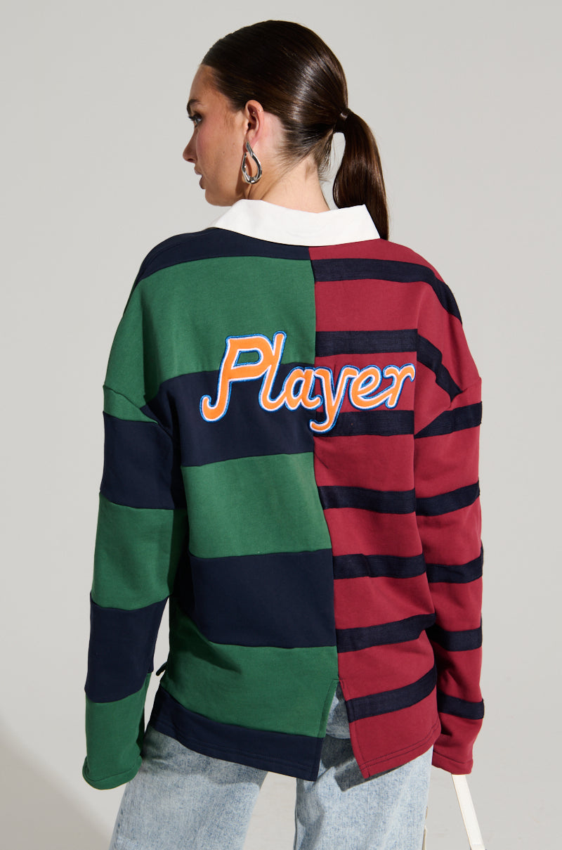 OFF THE FIELD LONG SLEEVE STRIPED RUGBY TEE – AKIRA