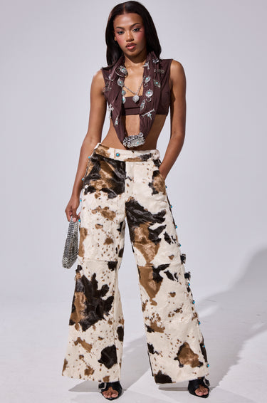 HIGHLAND COW FAUX FUR PANT – AKIRA