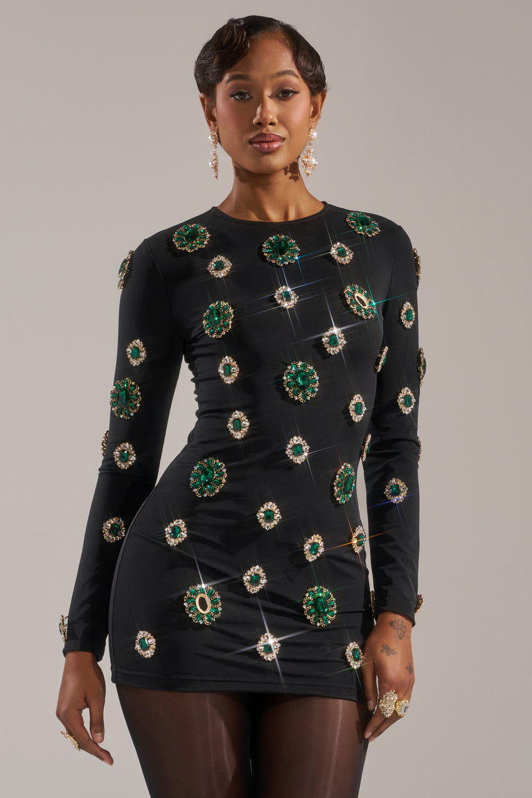 BLING BLING MESH MINI DRESS WITH RHINESTONE EMBELLISHMENTS – AKIRA