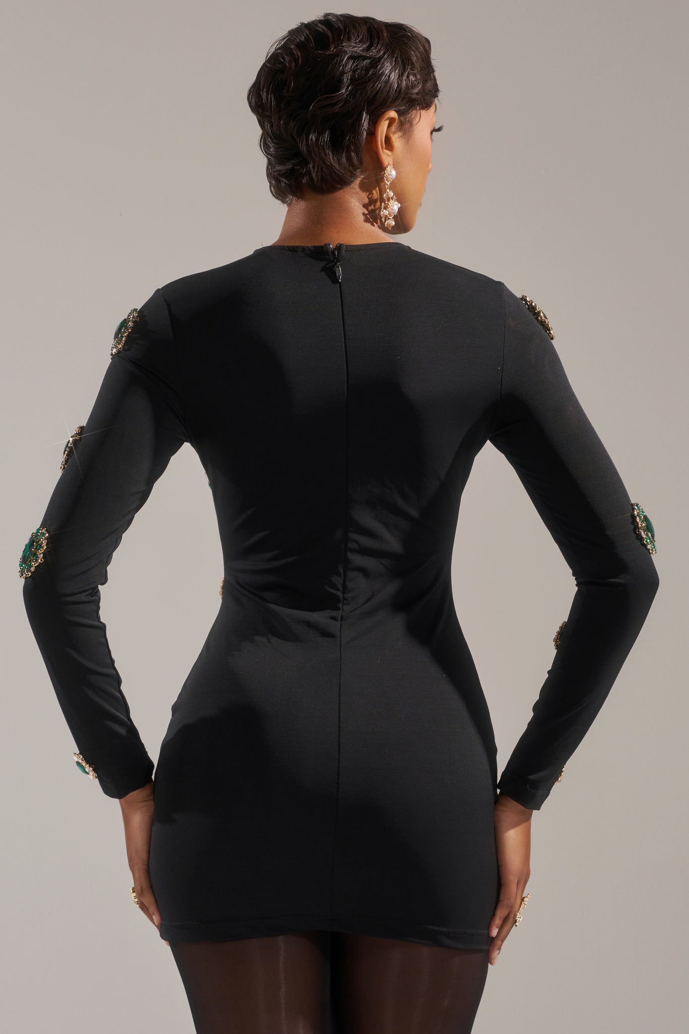 BLING BLING MESH MINI DRESS WITH RHINESTONE EMBELLISHMENTS – AKIRA