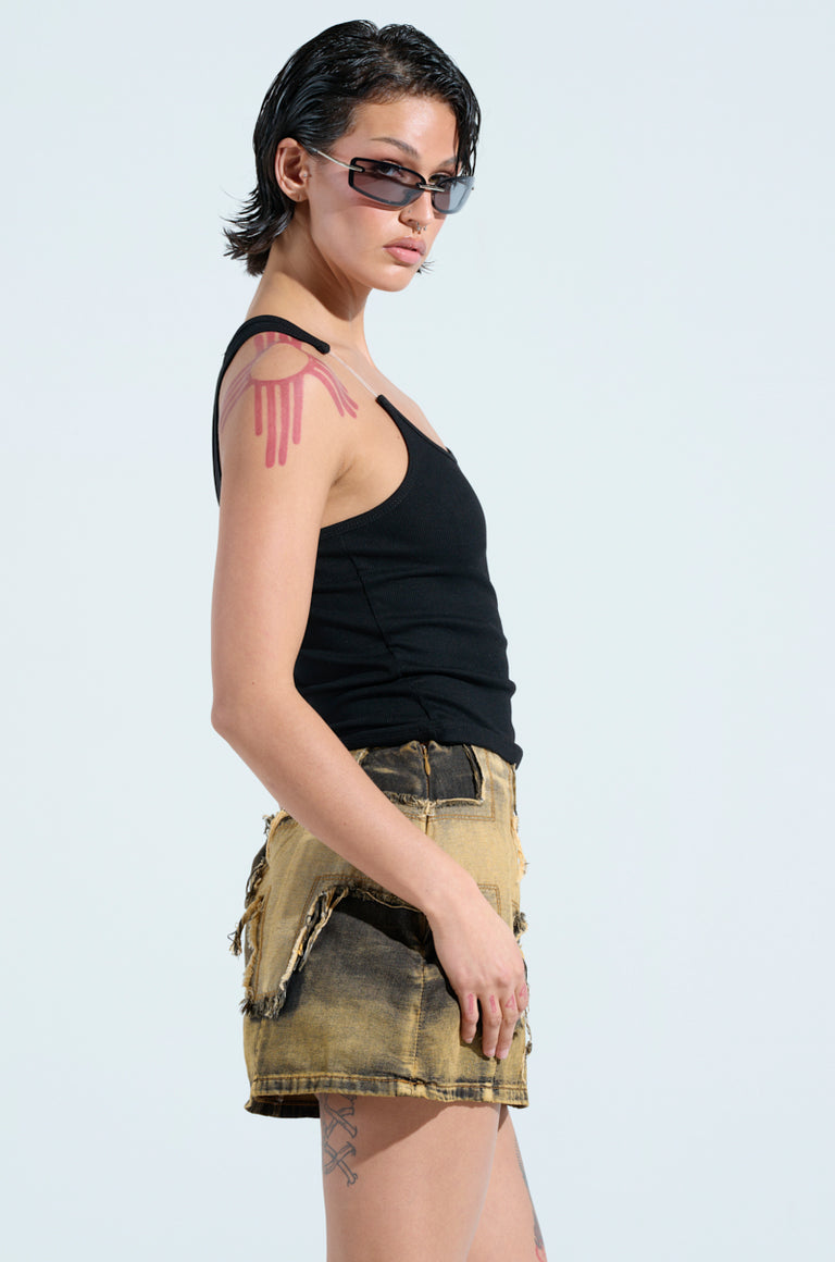 BAD HABIT STRAPPY TANK TOP IN BLACK – AKIRA