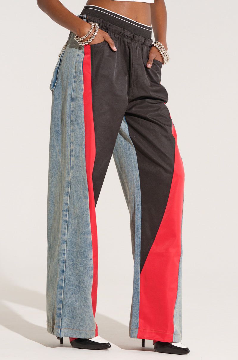 HARDEST TO LOVE COLORBLOCK DENIM PANT – AKIRA