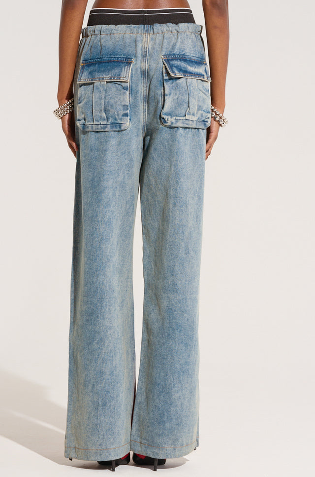HARDEST TO LOVE COLORBLOCK DENIM PANT – AKIRA