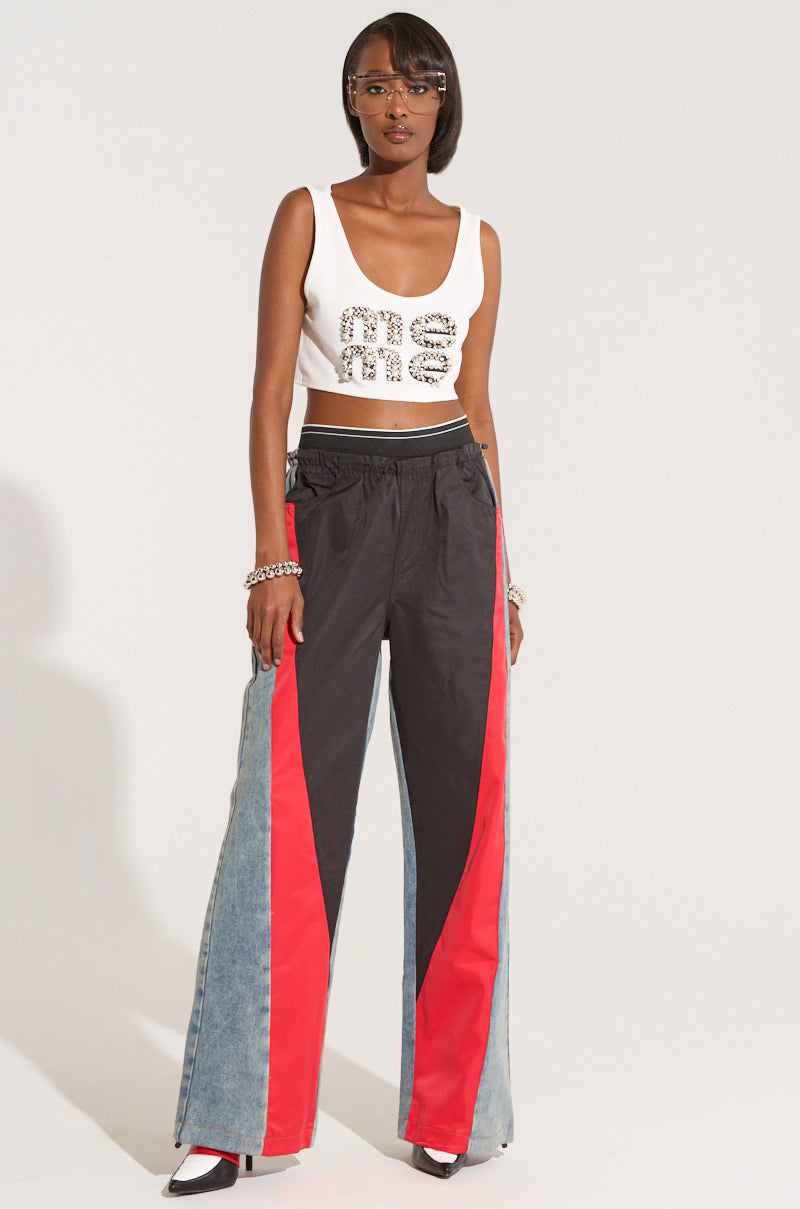 HARDEST TO LOVE COLORBLOCK DENIM PANT – AKIRA