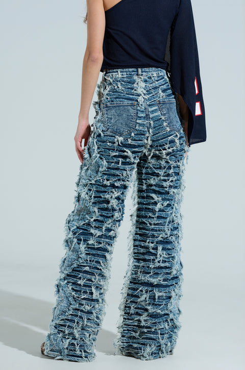 TURN AROUND DISTRESSED DENIM PANT – AKIRA