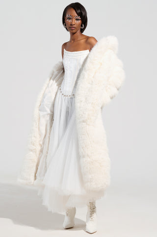 BCARDI LONG LUXE FAUX FUR TRENCH – AKIRA