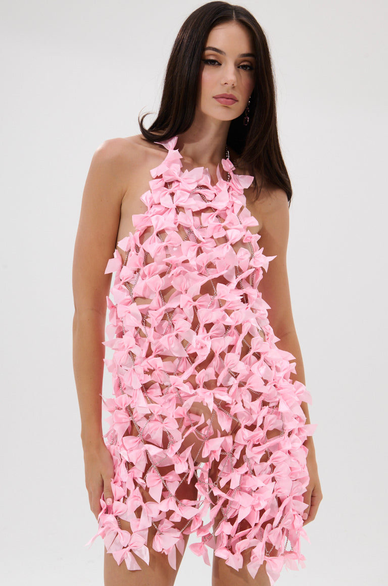SLAP IT WITH A BOW CHAIN MINI DRESS – AKIRA