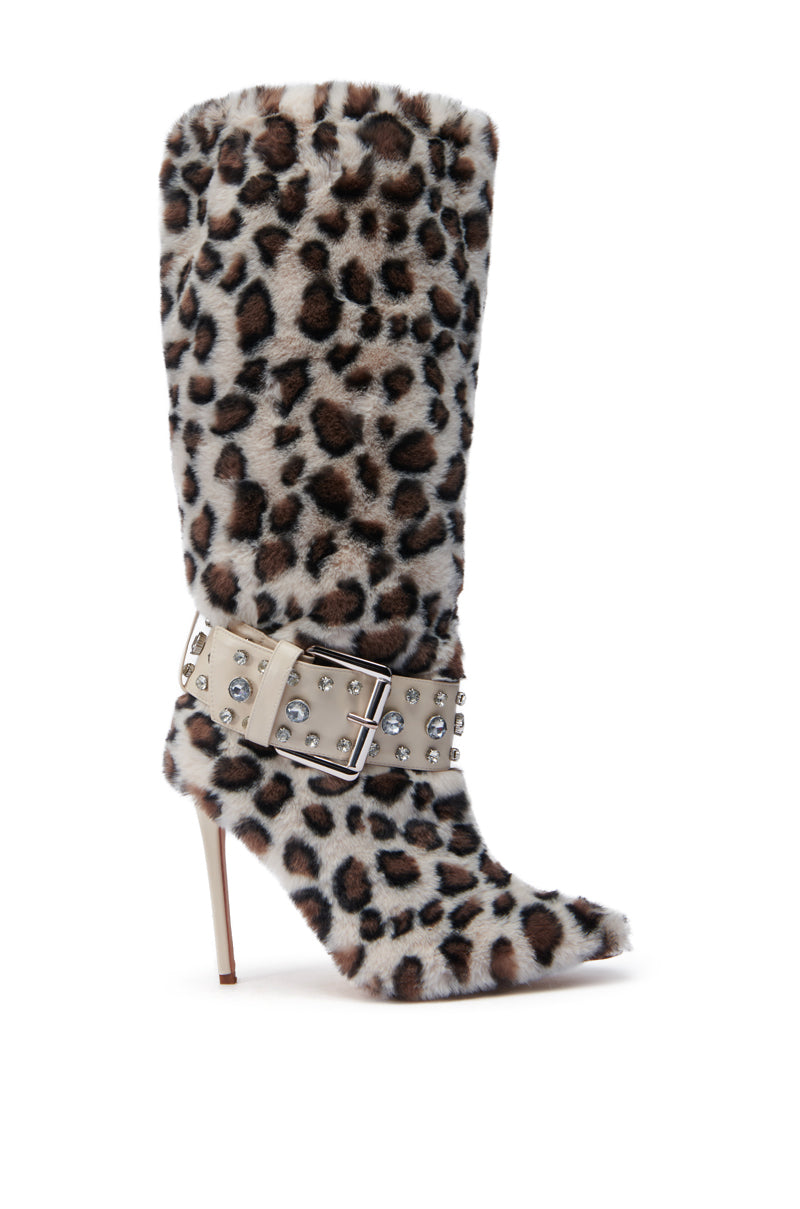 AZALEA WANG CALISTO LEOPARD EMBELLISHED BOOT – AKIRA