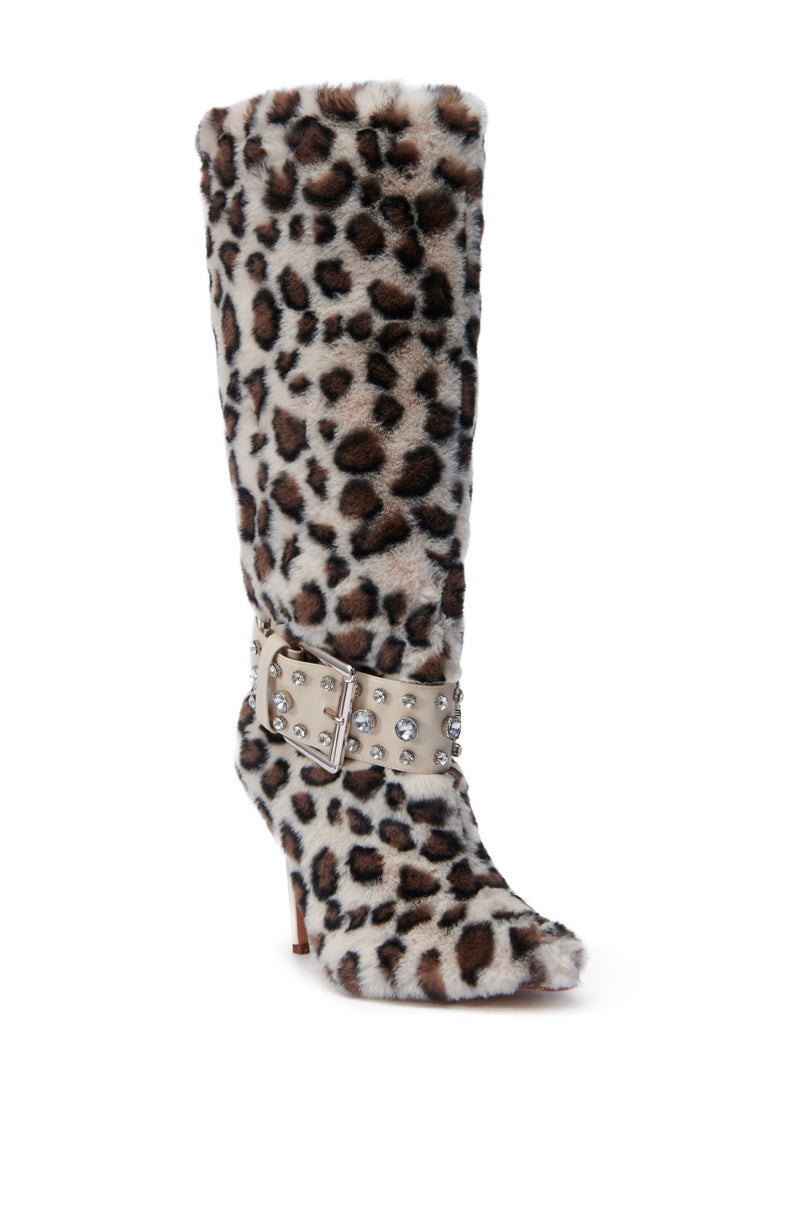 AZALEA WANG CALISTO LEOPARD EMBELLISHED BOOT – AKIRA