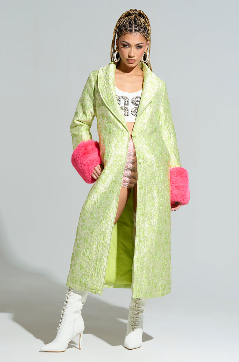 COLOR ME PRETTY BROCADE TRENCH – AKIRA