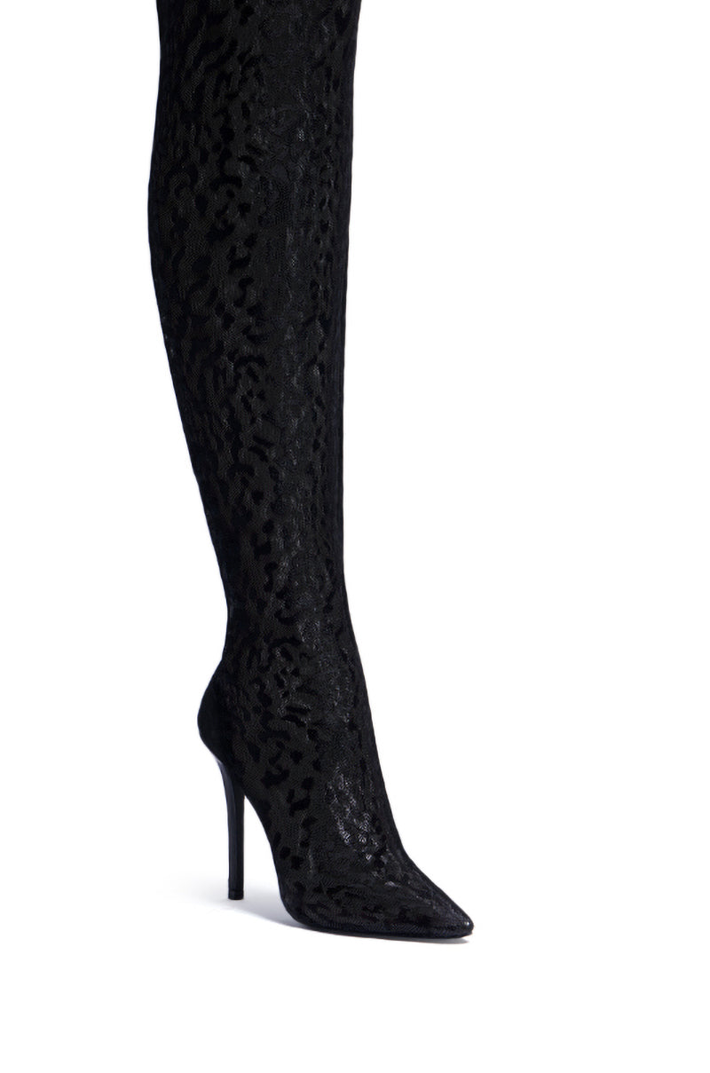 AZALEA WANG FREYJA OVER THE KNEE LACE BOOT IN BLACK – AKIRA