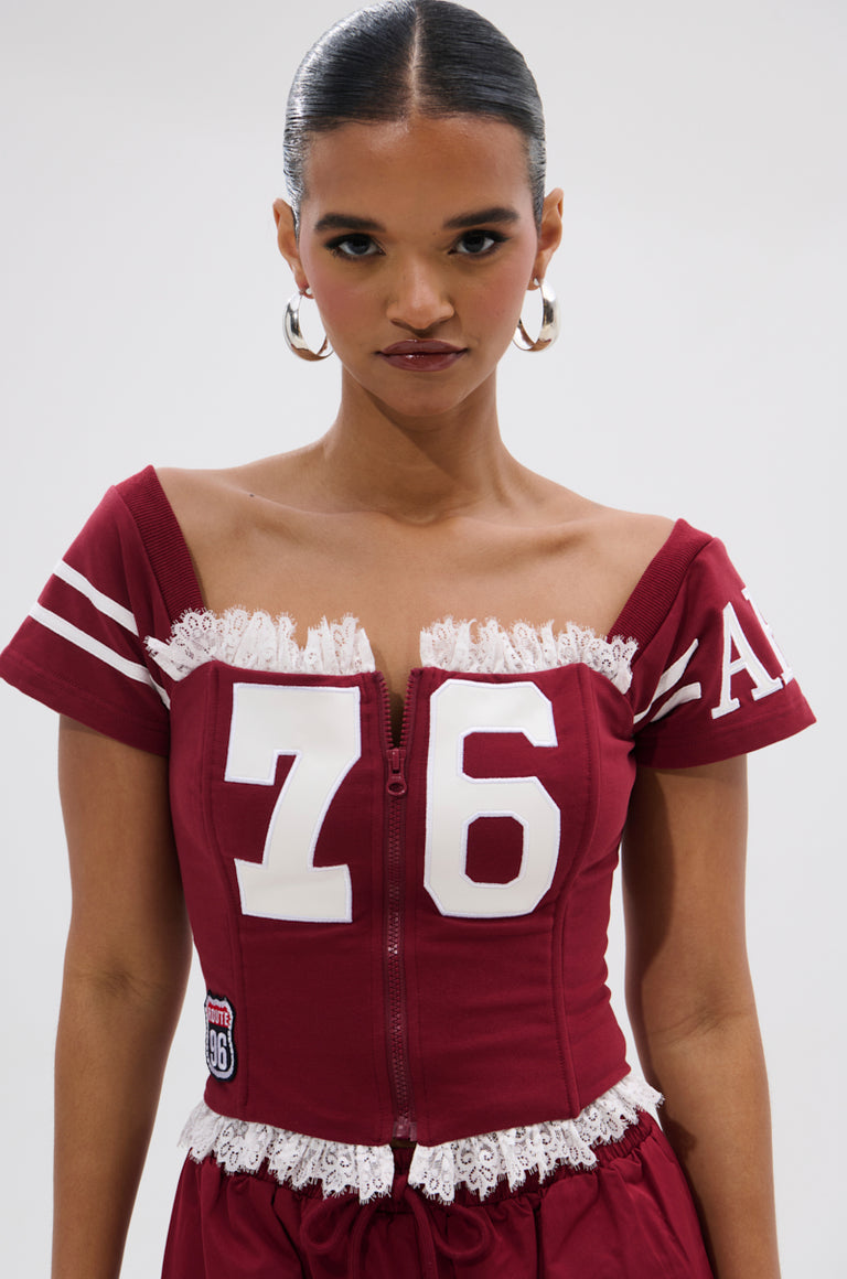 PLAY TIME IS OVER FRONT ZIP CORSET TOP – AKIRA