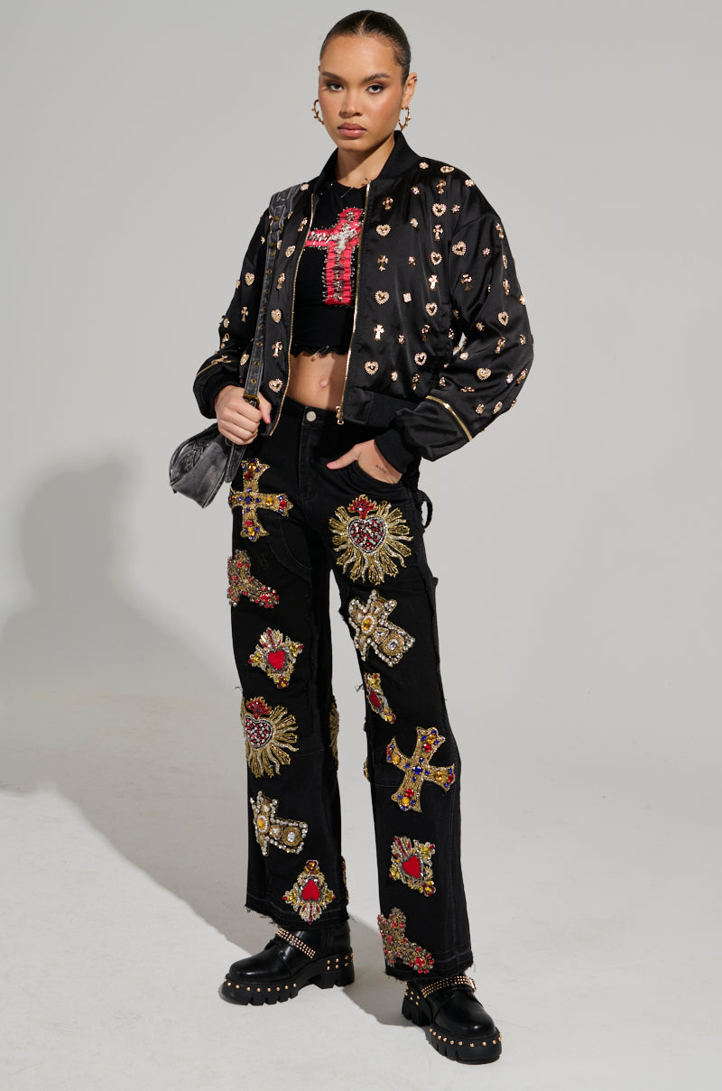 LIKE A CHARM EMBELLISHED BOMBER – AKIRA
