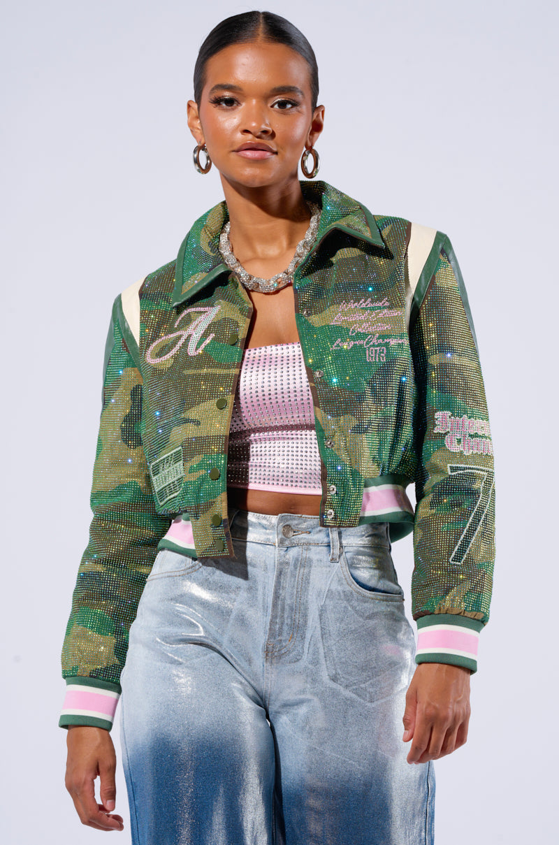 RUN FOR YOUR MONEY EMBELLISHED BOMBER – AKIRA