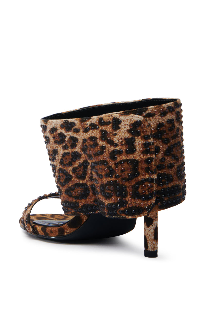AZALEA WANG JANSEN LEOPARD RHINESTONE STILETTO SANDAL – AKIRA