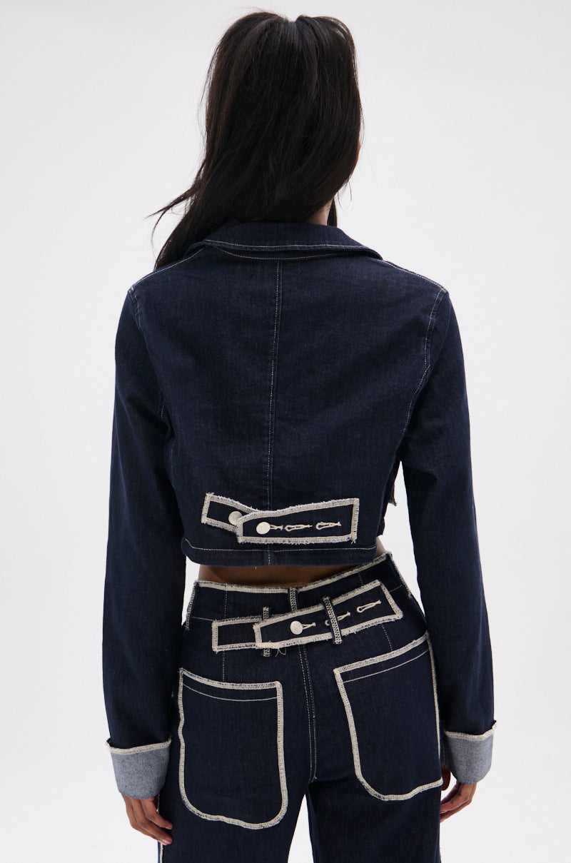 LOCKED UP DENIM BLAZER – AKIRA