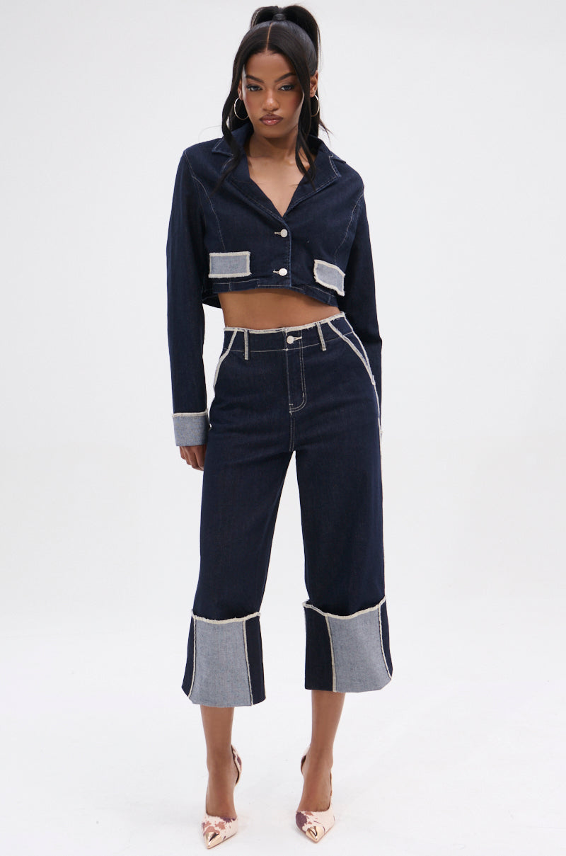 LOCKED UP DENIM BLAZER – AKIRA