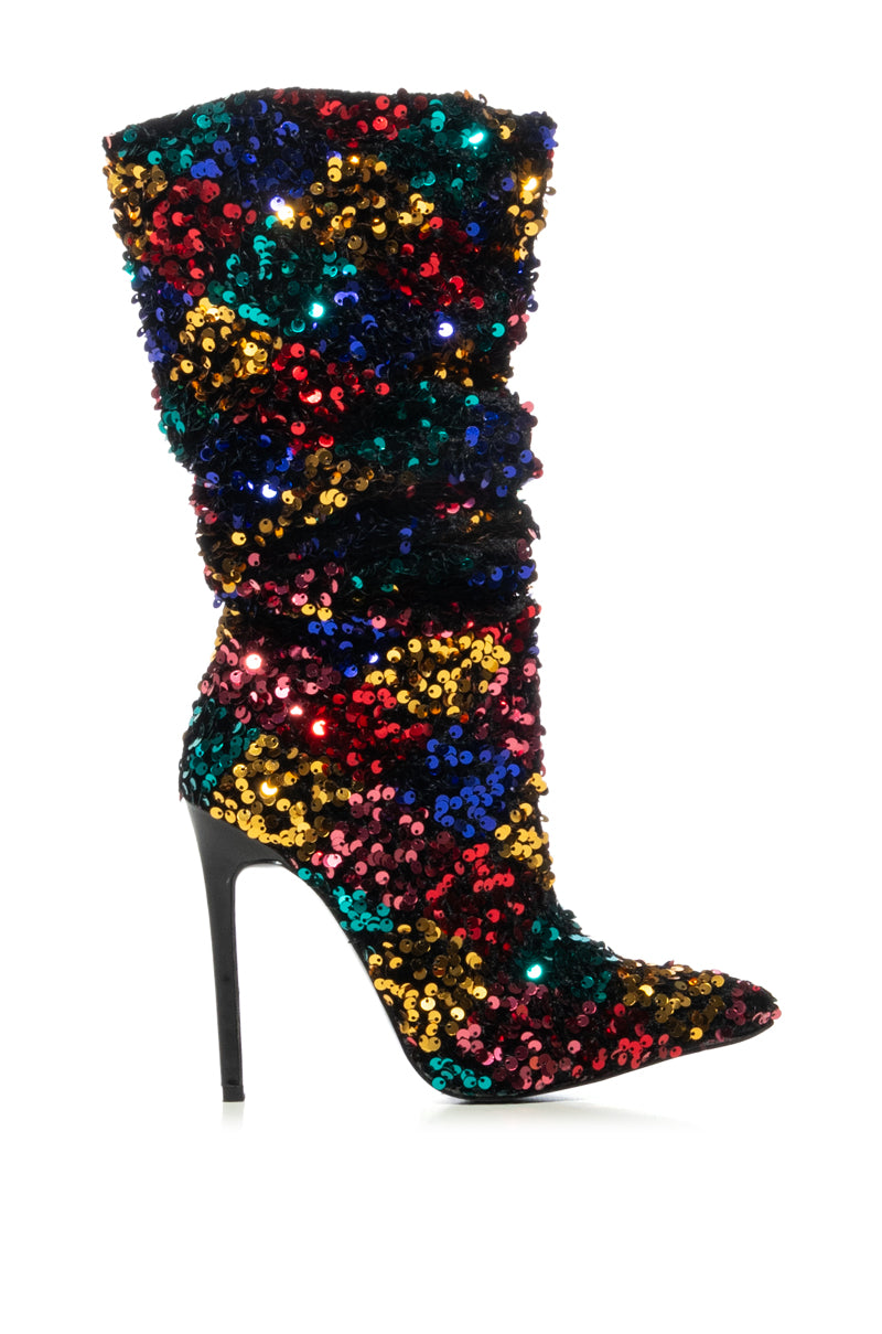 AZALEA WANG JIMENA MULTI SEQUIN STILETTO BOOT – AKIRA