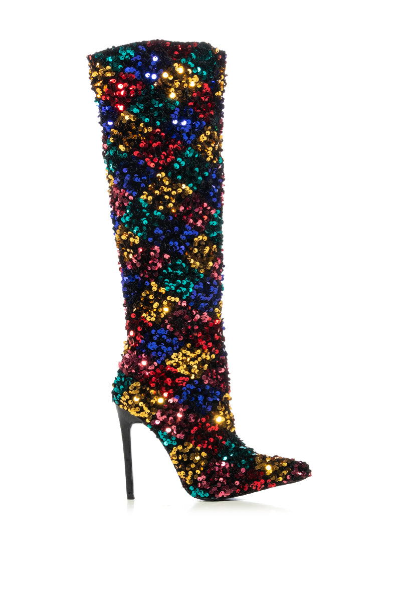 AZALEA WANG JIMENA MULTI SEQUIN STILETTO BOOT – AKIRA