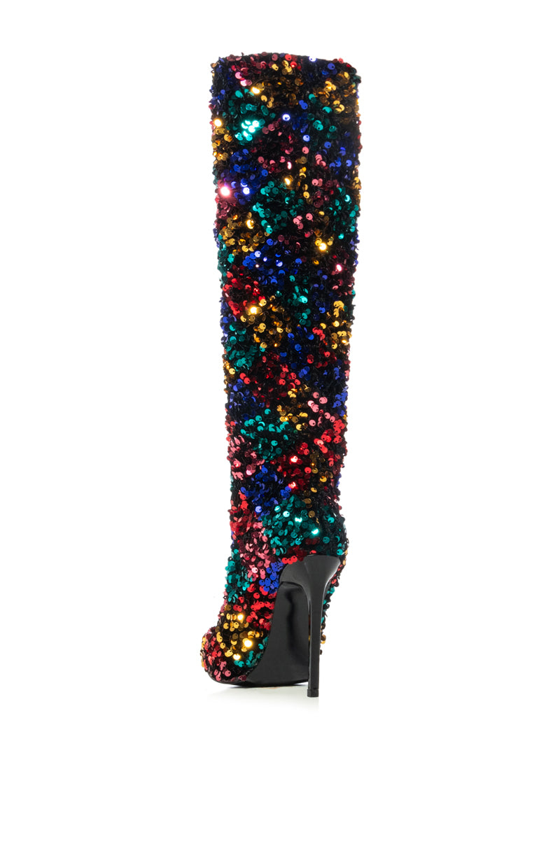 AZALEA WANG JIMENA MULTI SEQUIN STILETTO BOOT – AKIRA