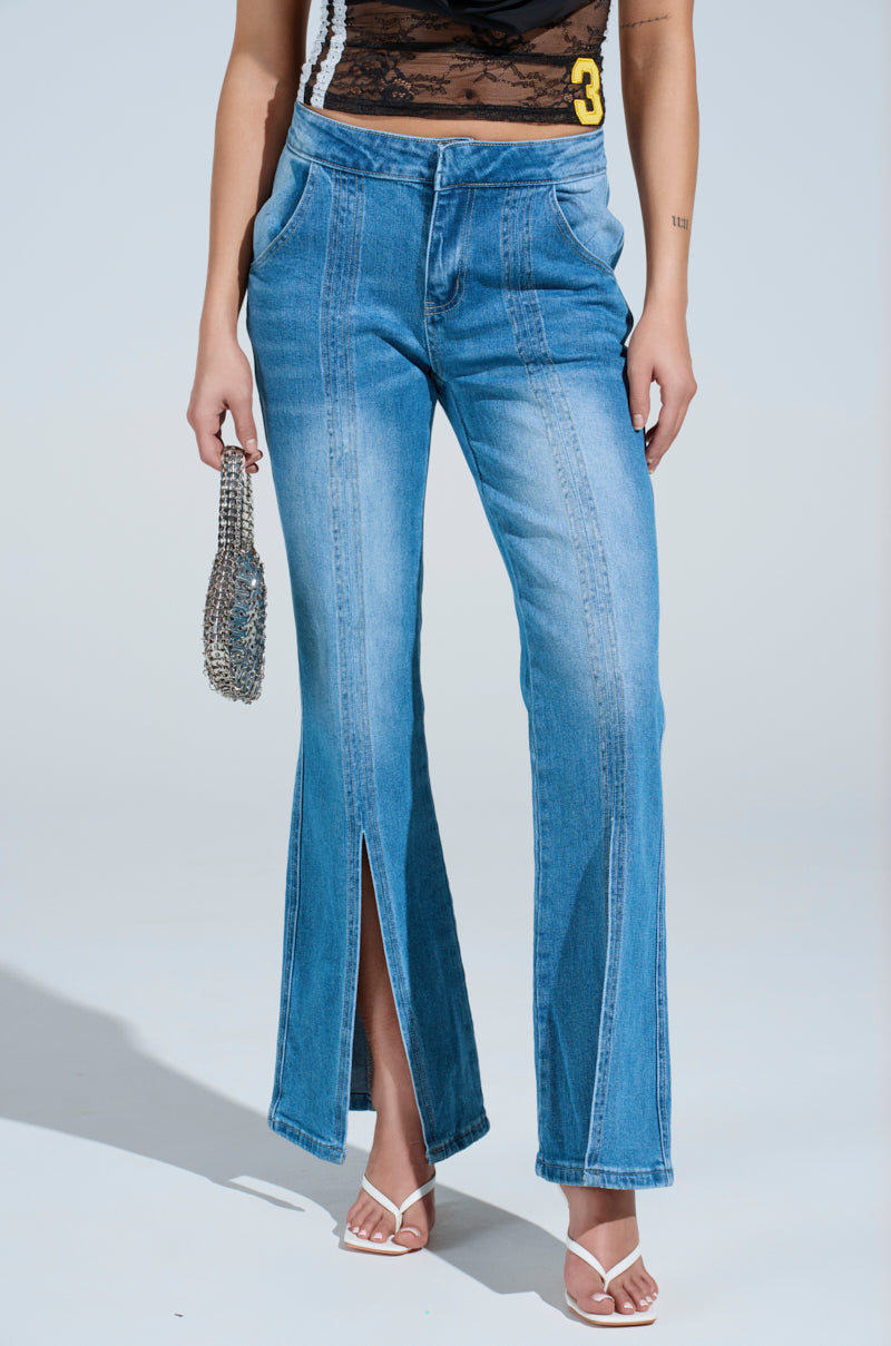 SPLIT HEM BOOTCUT TROUSER JEAN – AKIRA