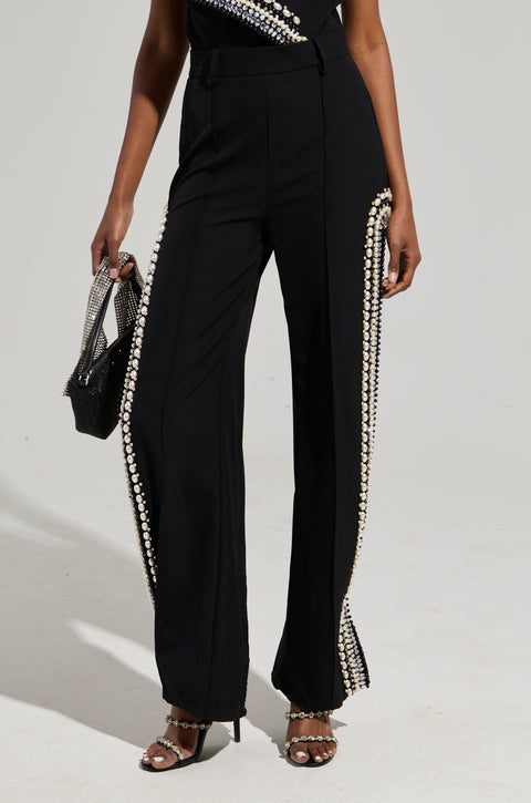 LUXURIOUS PANTS WITH SIDE SLITS – AKIRA