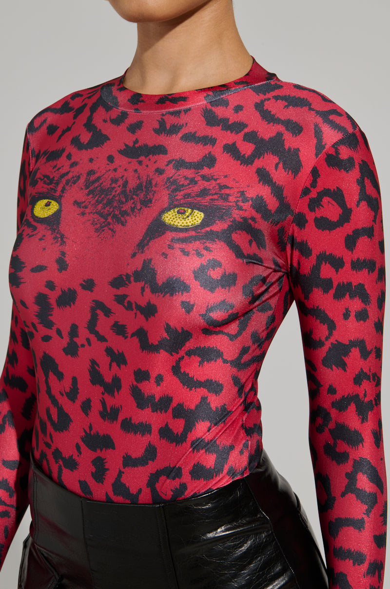 HERE KITTY GLOVED CHEEKY BODYSUIT IN BURGUNDY – AKIRA