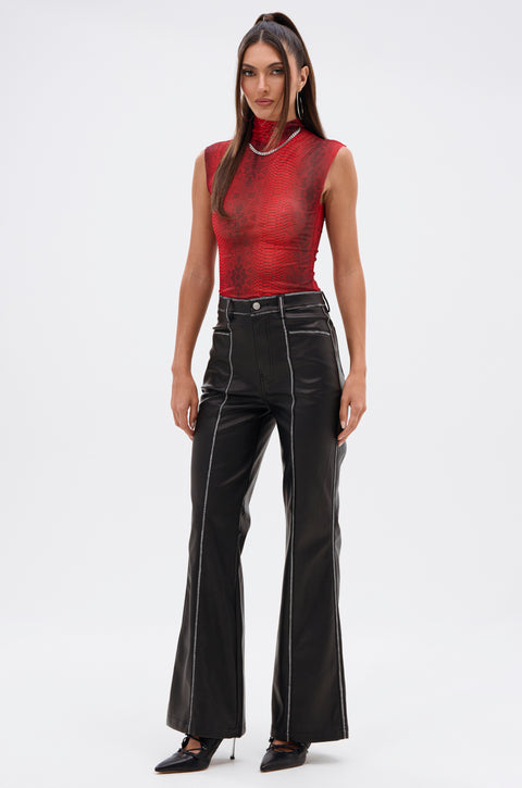 SEXY LITTLE SNAKE MESH TOP IN RED – AKIRA