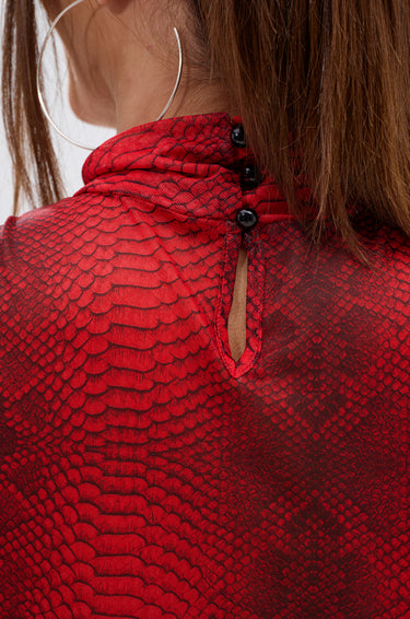 SEXY LITTLE SNAKE MESH TOP IN RED – AKIRA