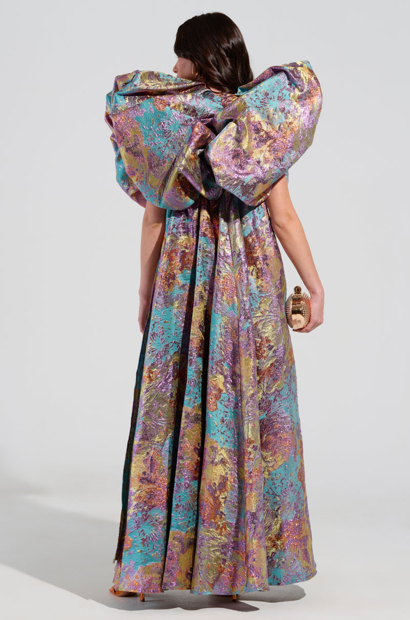 FEELING HEAVENLY BROCADE SHORT SLEEVE BLOUSE – AKIRA