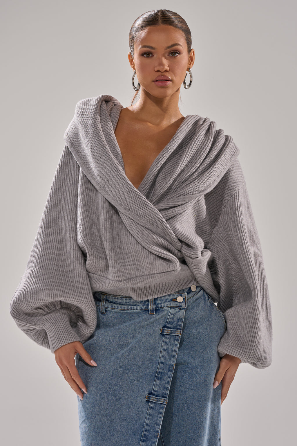 CRAZY FOR YOU CROSS FRONT SWEATER – AKIRA