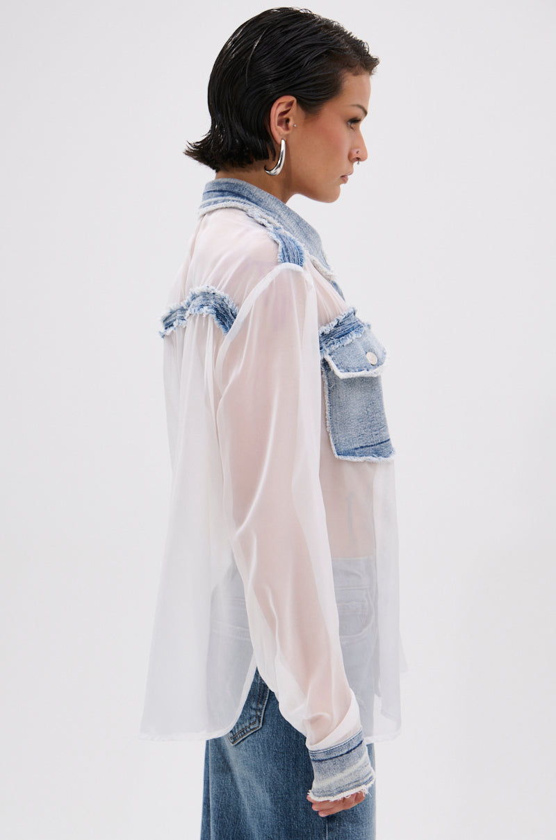 LET IT GO CHIFFON BUTTON DOWN – AKIRA