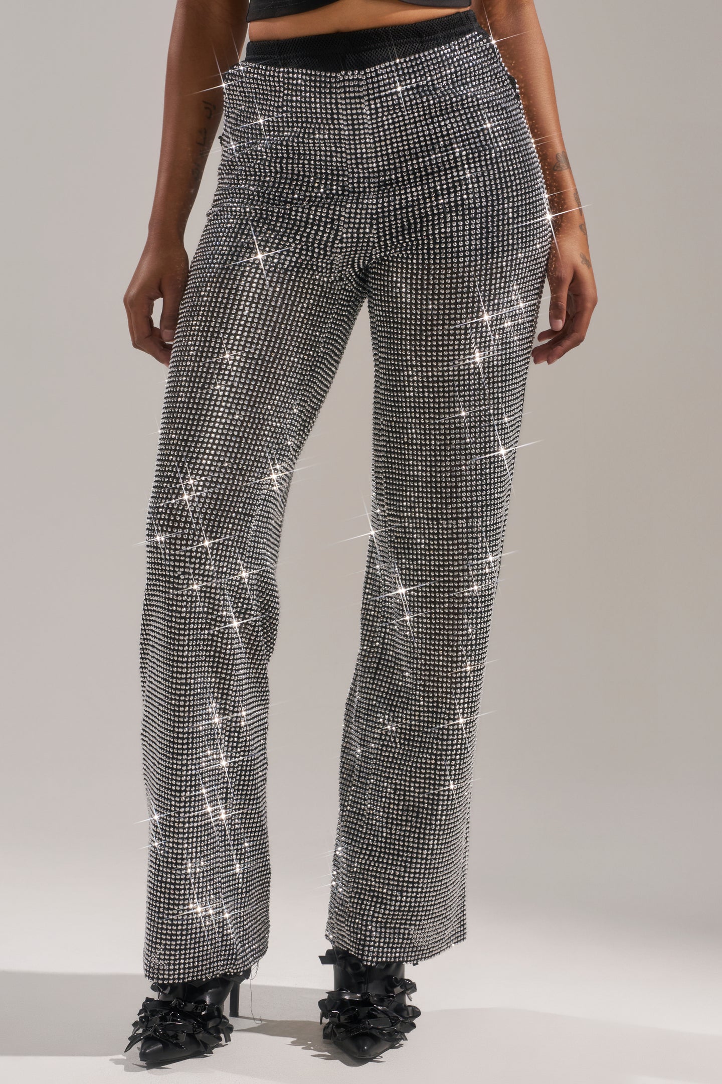 LET IT GO RHINESTONE WIDE LEG PANT – AKIRA