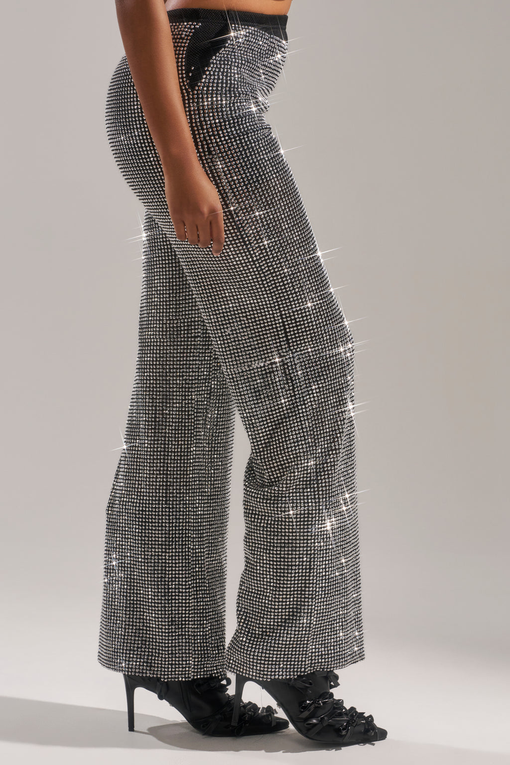 LET IT GO RHINESTONE WIDE LEG PANT – AKIRA