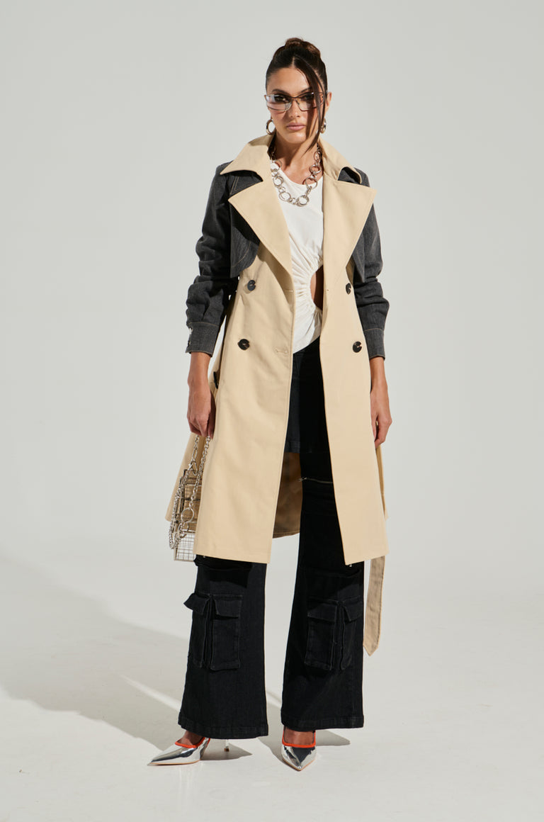 RUSH STREET DENIM OVERLAY TRENCH – AKIRA
