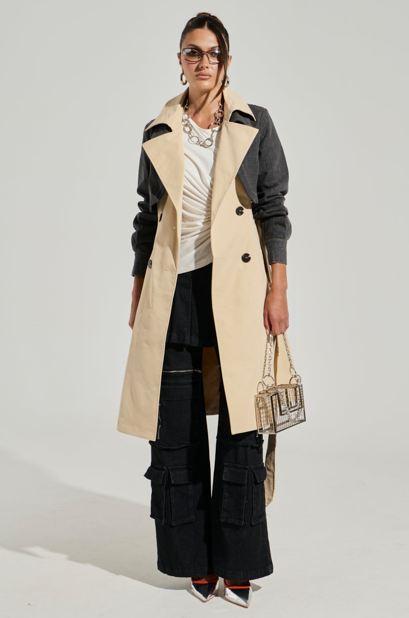 RUSH STREET DENIM OVERLAY TRENCH – AKIRA