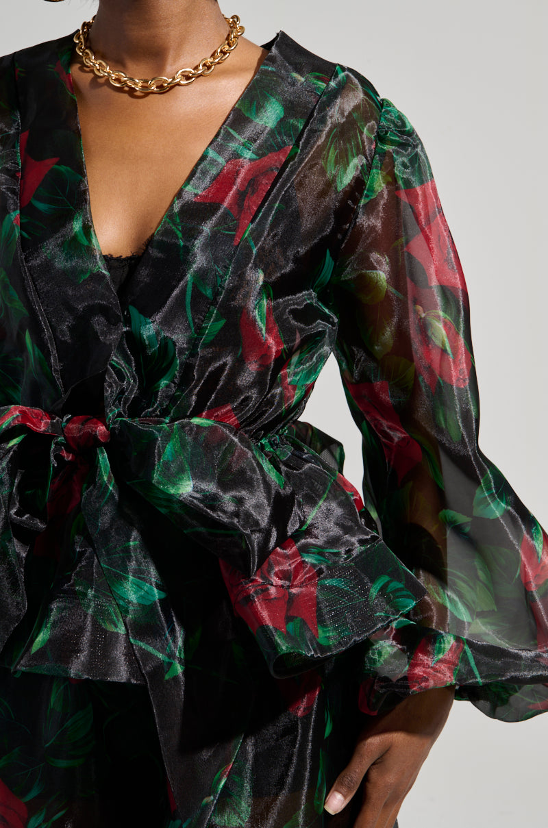 I WISH YOU ROSES TIE FRONT BLOUSE – AKIRA