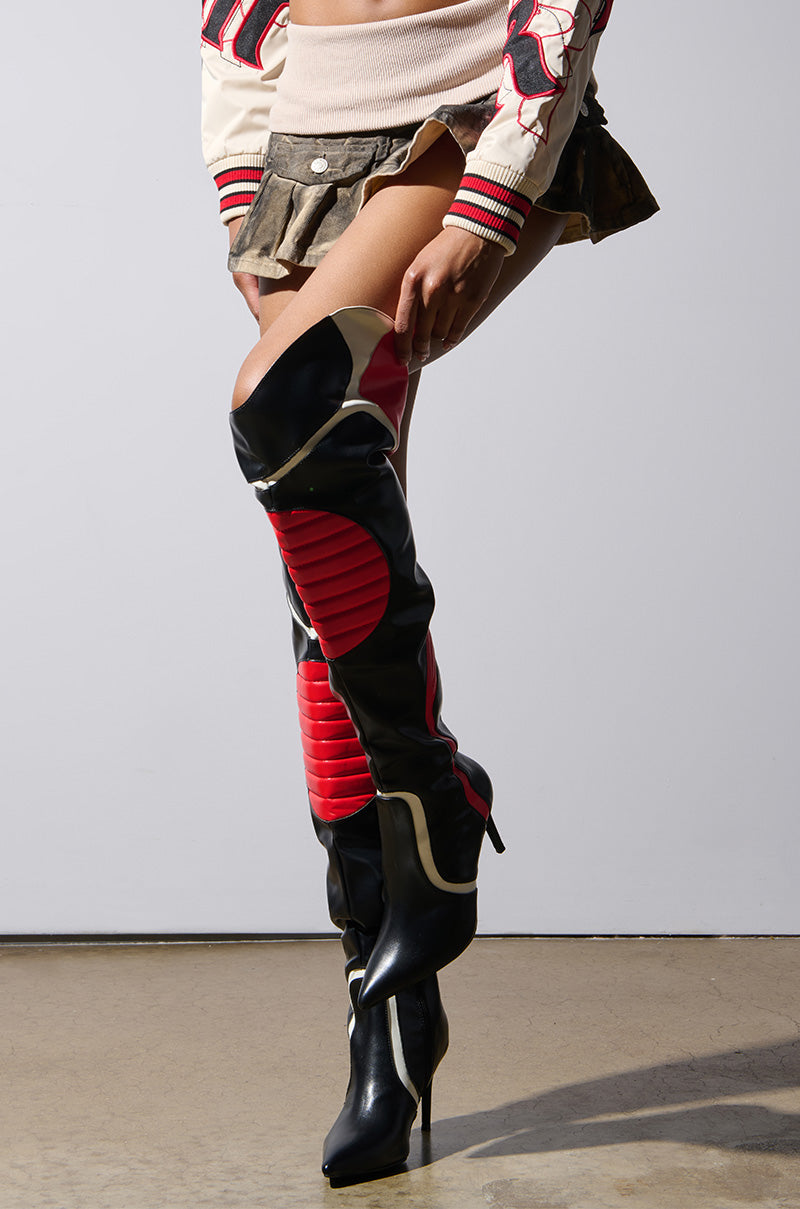 MANTRA RED RACER STILETTO BOOT – AKIRA