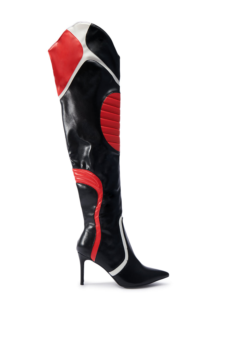 MANTRA RED RACER STILETTO BOOT – AKIRA