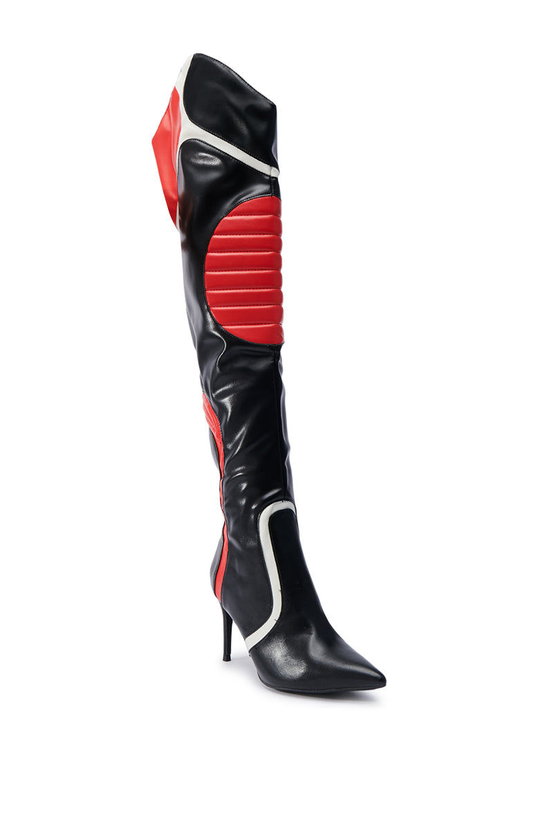 MANTRA RED RACER STILETTO BOOT – AKIRA
