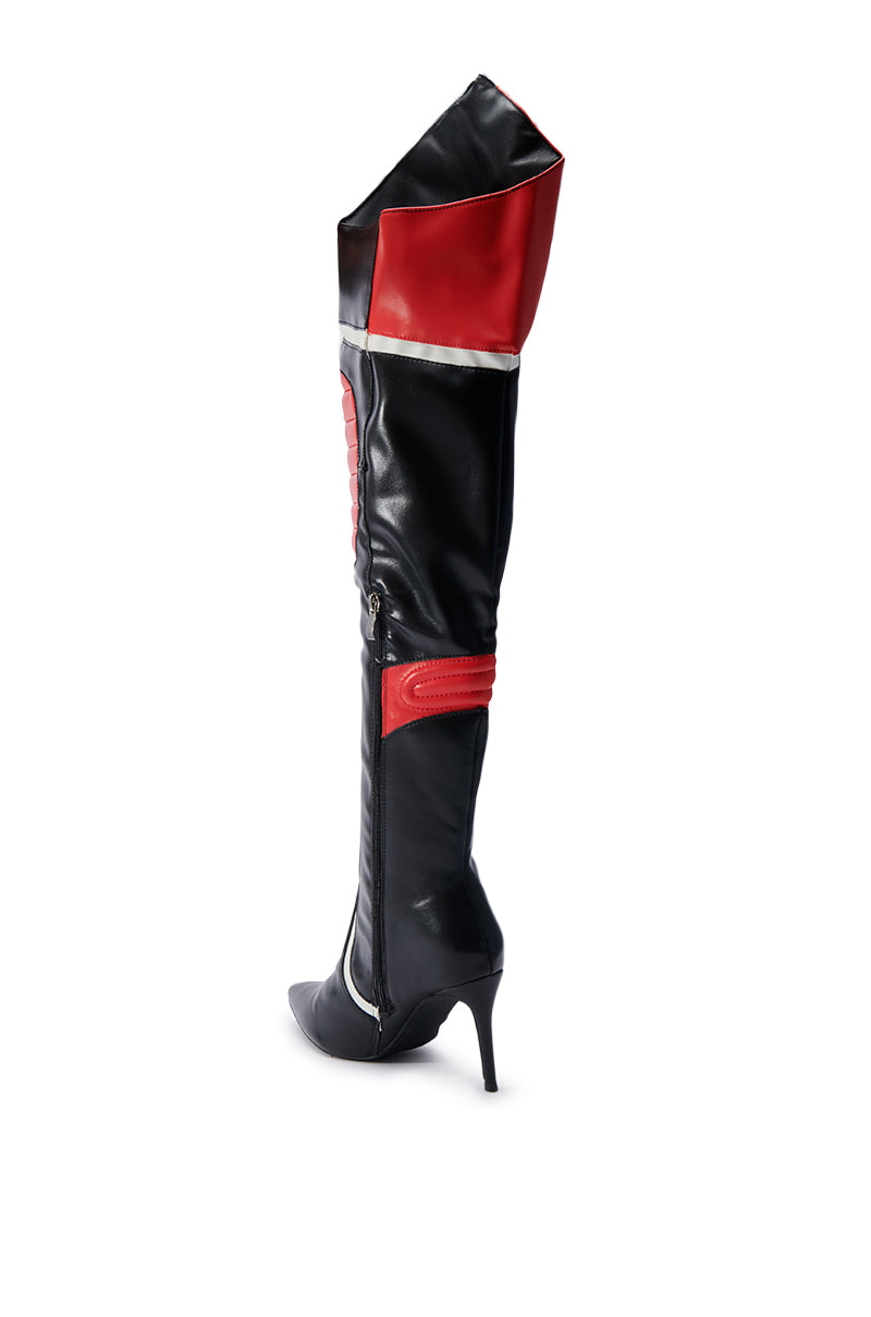MANTRA RED RACER STILETTO BOOT – AKIRA