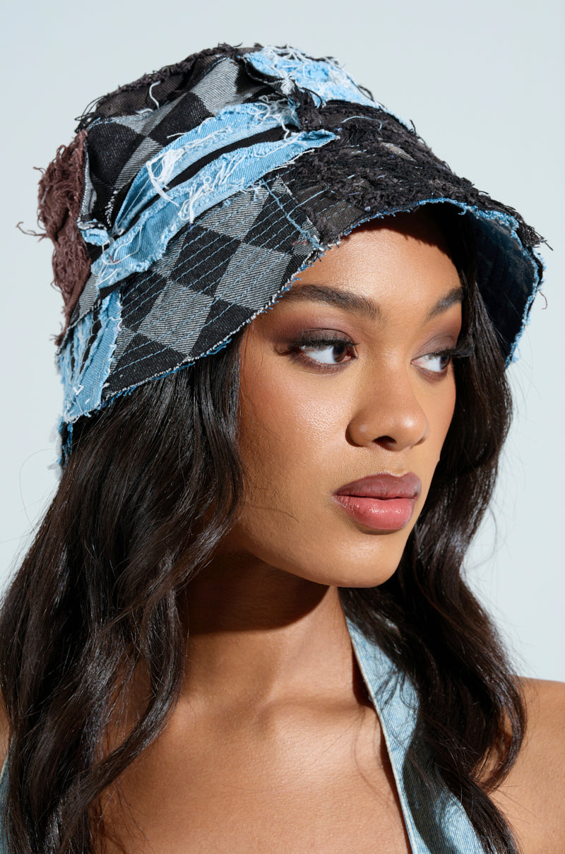RAY DENIM PATCHWORK HAT – AKIRA